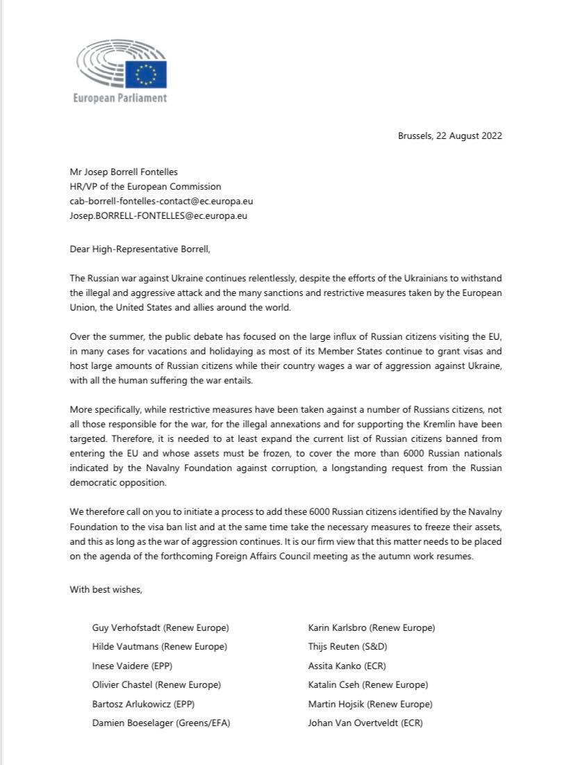 Oproep tot visumbeperkingen voor Russen betrokken bij oorlog of regime ...